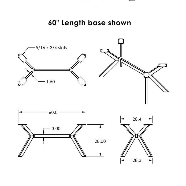 Modern Style Metal Table Base, - Etsy