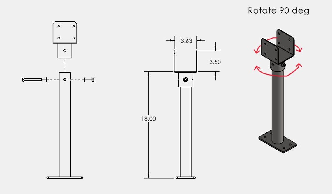 Roof Riser Bracket , Deck Riser Bracket, Steel, Roof Bracket, Rafter ...