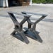 Farmhouse Table Legs: Metal X Frame With Center Cutout, 2x4 Steel Tube ...