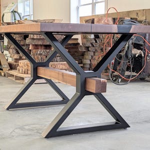 Farmhouse Table Legs, Metal X Frame, Industrial Rustic Style, Steel ...
