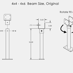 18in Roof Riser Bracket, Heavy Duty Steel, Fits 4x4, 4x6, 4x8 Wood ...