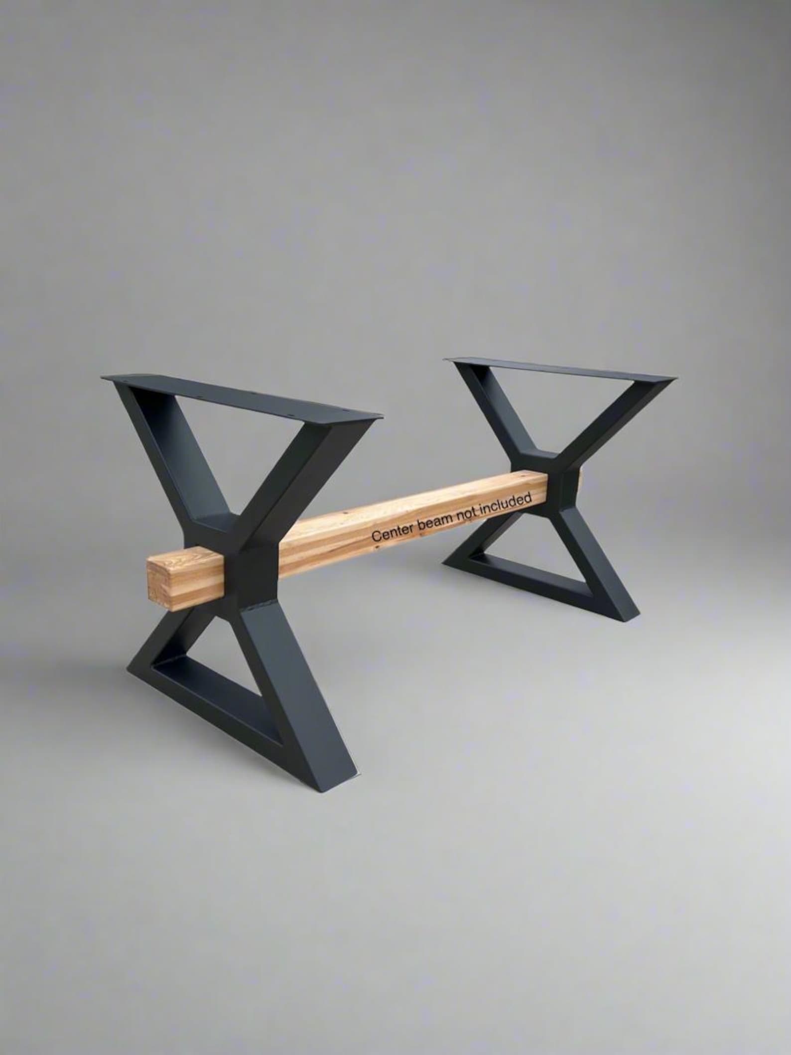 Farmhouse Table Legs: Metal X Frame With Center Cutout, 2x4 Steel Tube ...