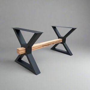 Farmhouse Table Legs: Metal X Frame With Center Cutout, 2x4 Steel Tube ...