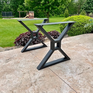 Farmhouse Table Legs, Metal X Frame, Industrial Rustic Style, Steel ...