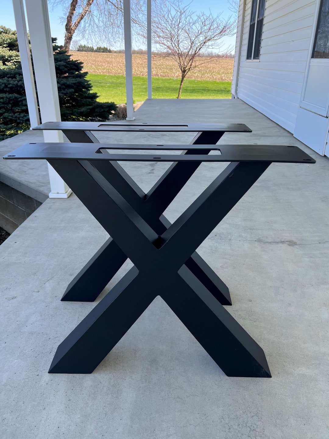 Steel X-frame Table Leg Set With Taper - Etsy