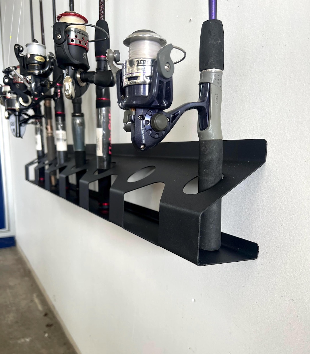 Fishing Pole Rack, Fishing Pole Organizer, Wall Rack, Steel Wall Rack ...