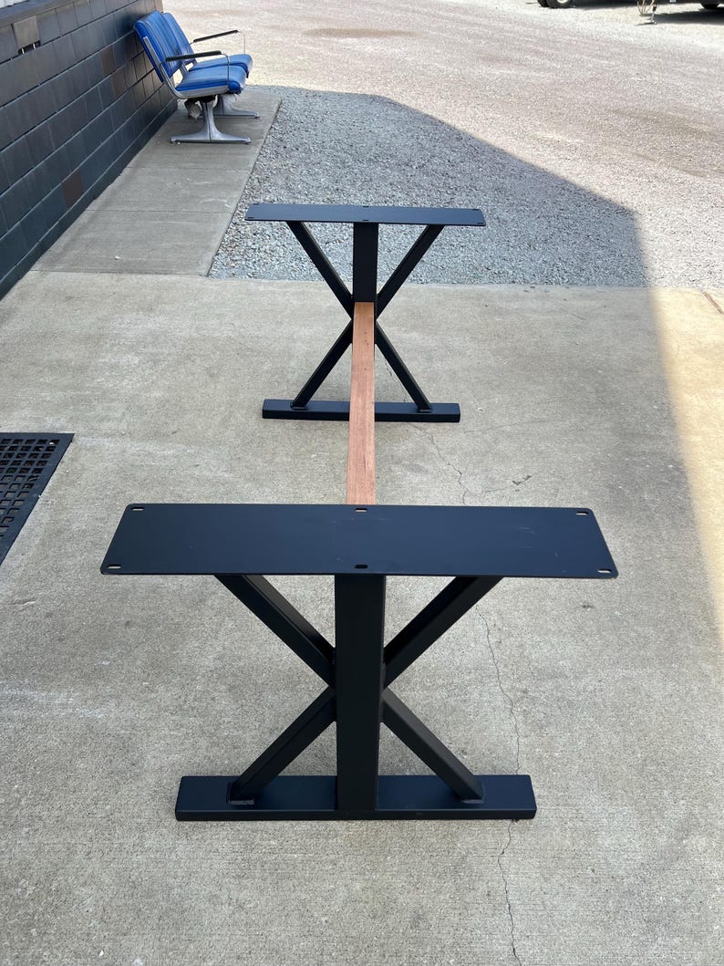Trestle Style Metal Table Legs: X Frame, Industrial Farmhouse - Etsy