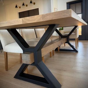 Farmhouse Table Legs: Metal X Frame With Center Cutout, 2x4 Steel Tube ...