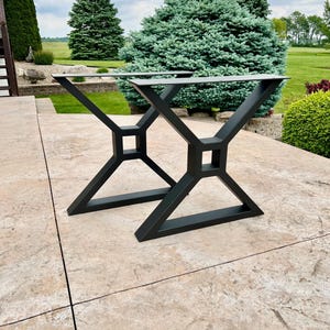 Farmhouse Table Legs, Metal X Frame, Industrial Rustic Style, Steel ...