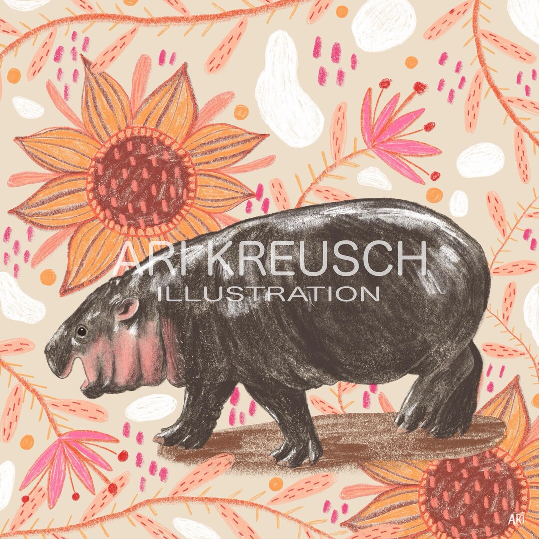 Moo Deng Art Print Perfect Gift Cute Sassy Girl - Etsy