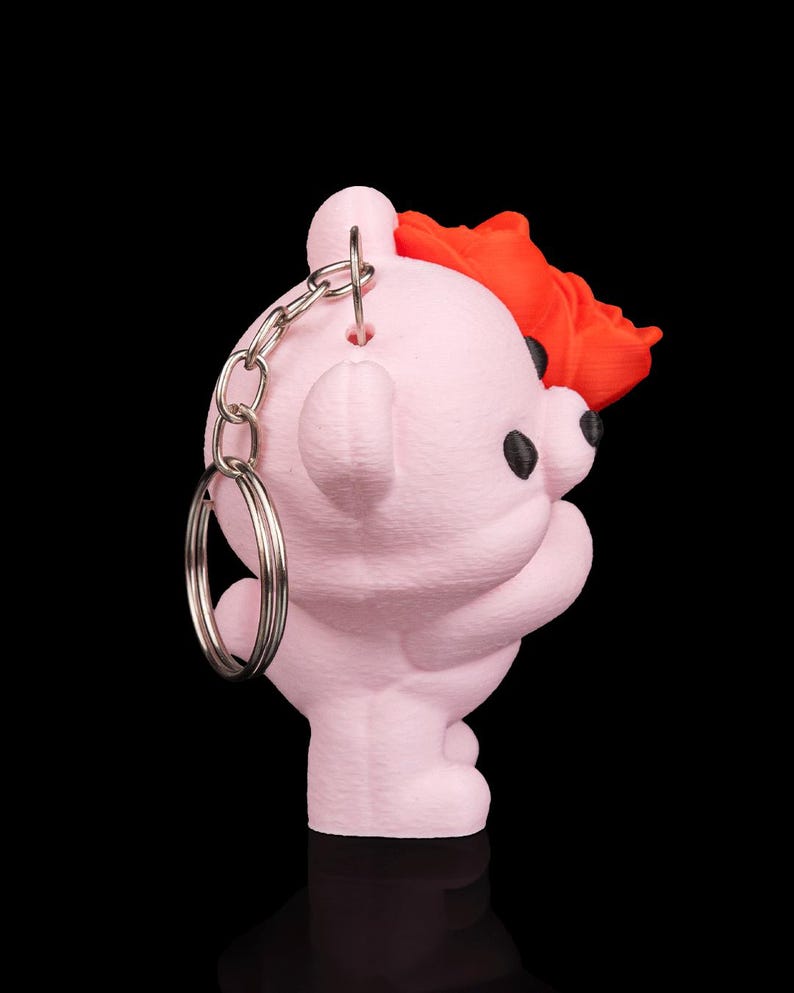 Valentines Day Teddy Bear Keychain – 3D Printed Pink Bear Accessory - Etsy