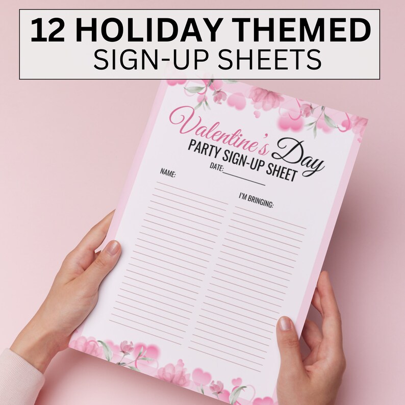 12 Printable Holiday Party Sign up Sheets, Class or Organization ...