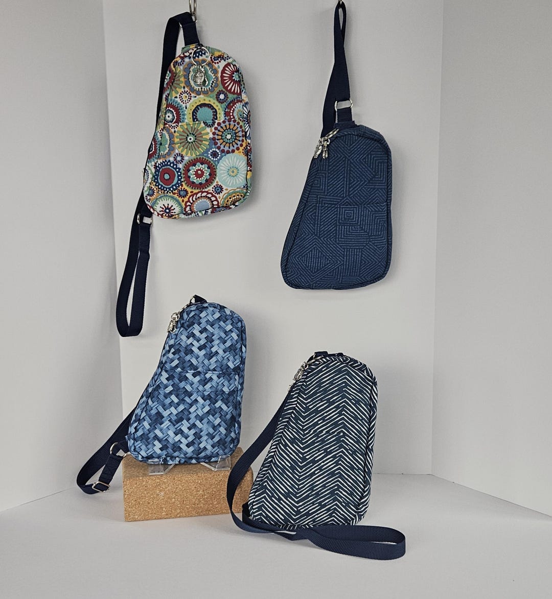 Blue Sling Backpack: Compact Single Strap, H2O Resistant - Etsy