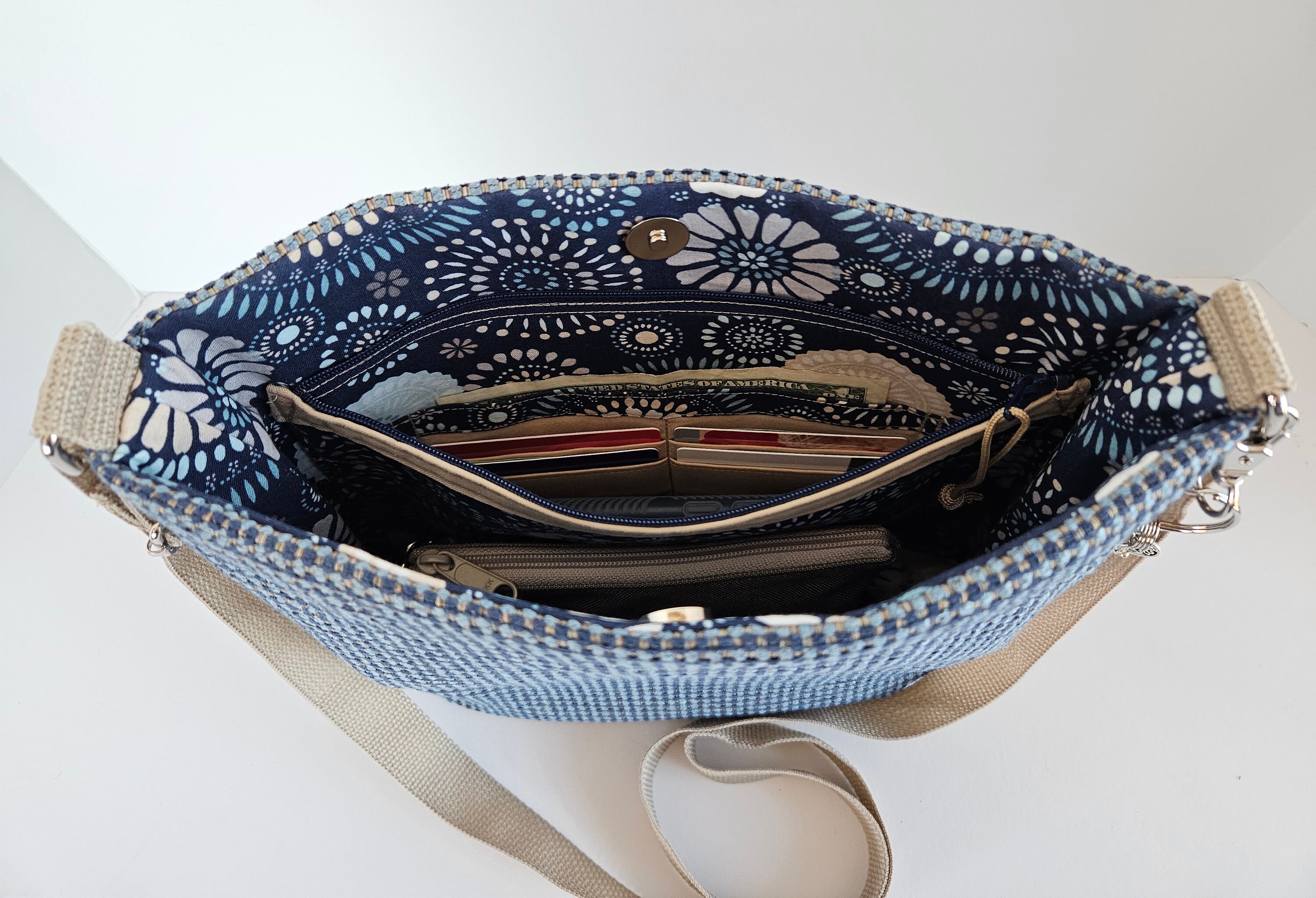 AMY BUCKET BAG With Upholstery Fabric Exterior, Cotton Print Lining ...