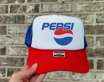 PRESALE Vintage Pepsi Cola Trucker, Mesh Hat Vintage Snapback Hat Red ...