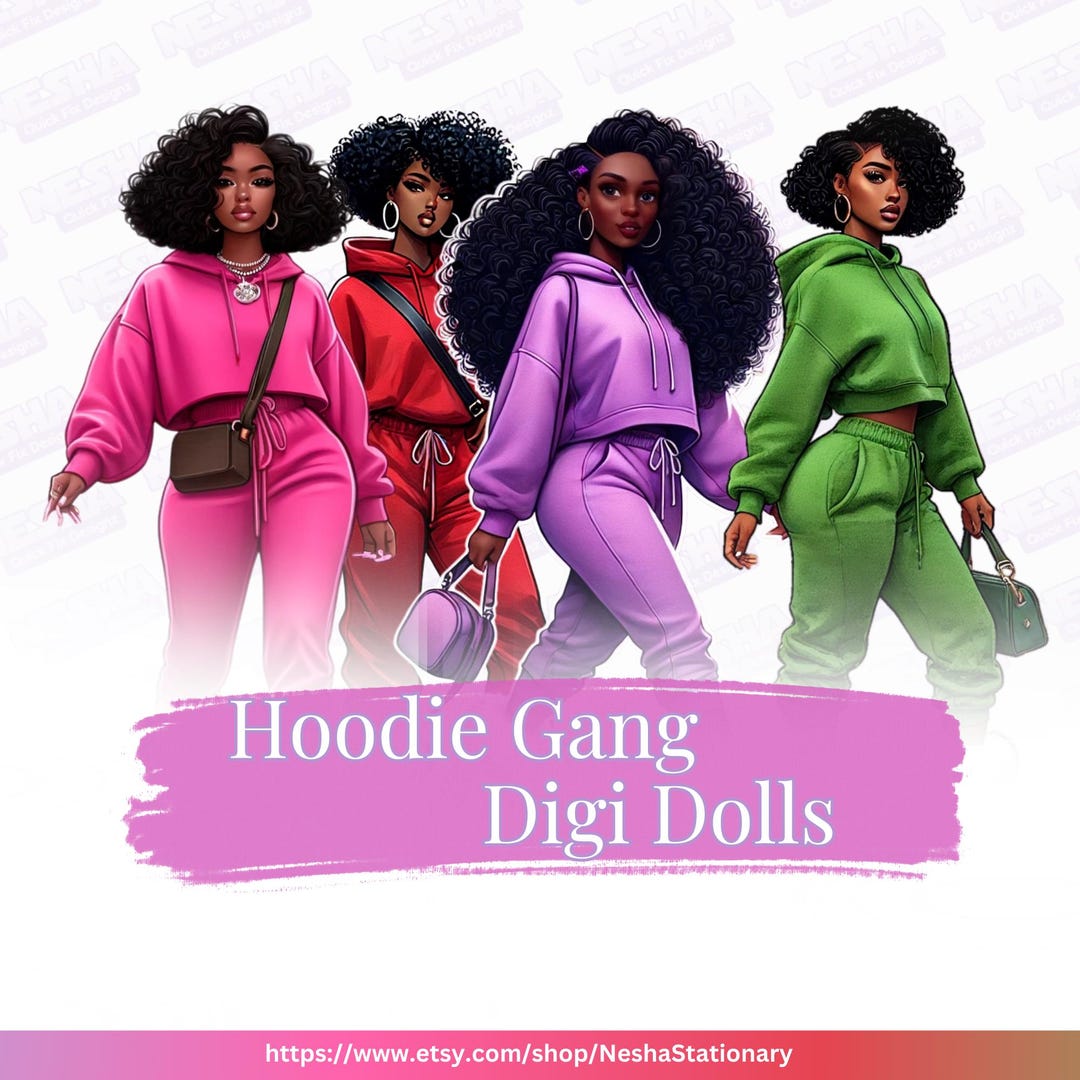 Hoodie Gang Digi Dolls - Digital Art Download - Etsy