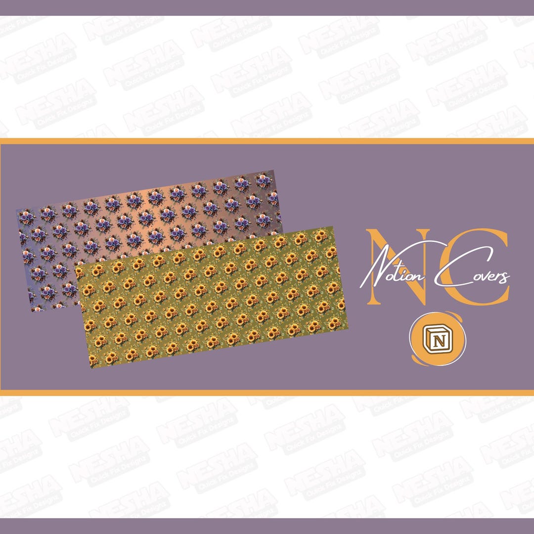 Patterned Floral Notion Covers | Sunflower & Lavender Digital Dashboard ...