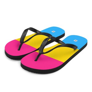Pansexual Pride Flag Flip-flops, LGBTQ+ Sandals, Pansexual Pride Slides ...