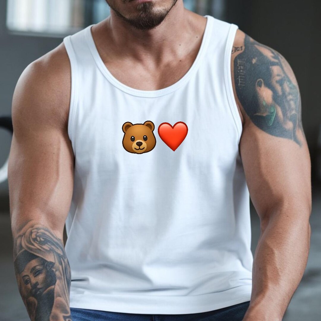 Gay Bear Pride Parade Tank Top, Bear Heart Emoticon Shirt, LGBTQ Unisex ...