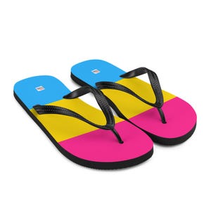 Pansexual Pride Flag Flip-flops, LGBTQ+ Sandals, Pansexual Pride Slides ...