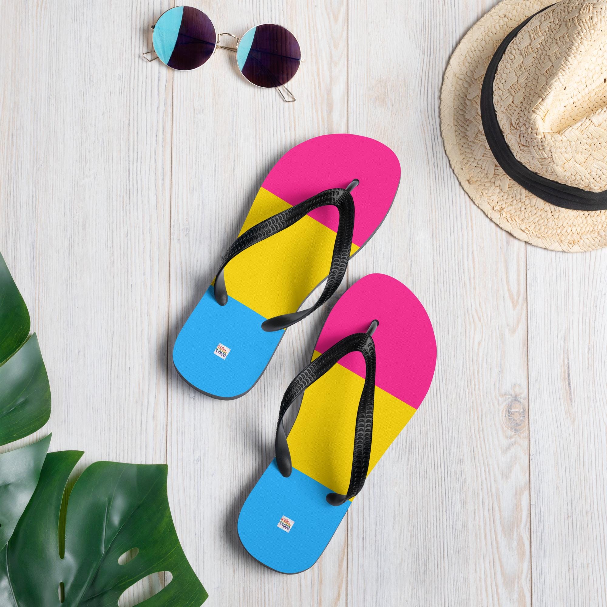 Pansexual Pride Flag Flip-flops, LGBTQ+ Sandals, Pansexual Pride Slides ...