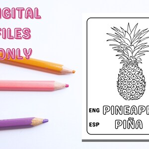 Fruit Coloring Pages Bilingual Activities Coloring Pages for ...