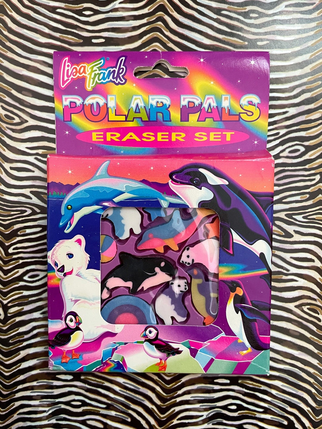 Vintage 90's Lisa Frank Polar Pals Eraser Set - Etsy