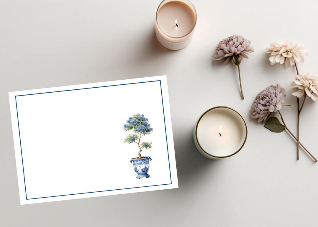 Chinoiserie | Spring Note Card | Toile | Flat Note Card | Greeting Card ...