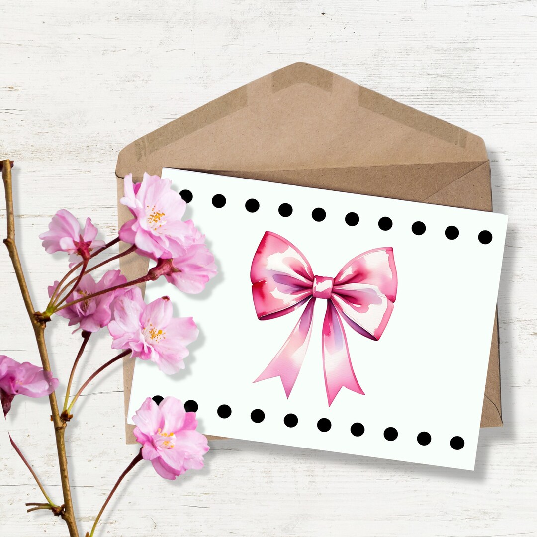 Big Pink Bow Note Card | Stationery | Pink Note Card | Barbie ...