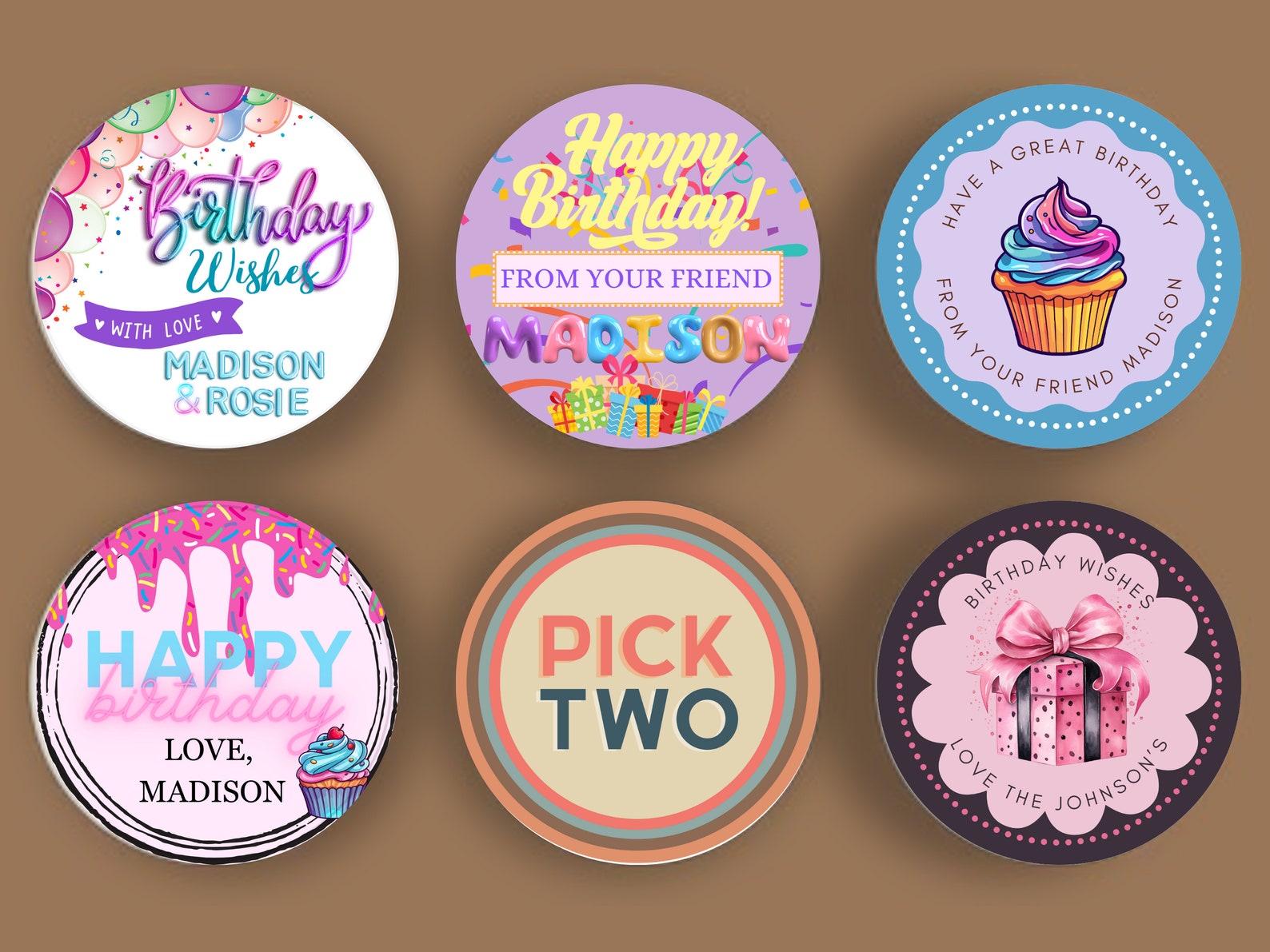 Custom Gift Tag Stickers | Personalized Stickers | Happy Birthday ...