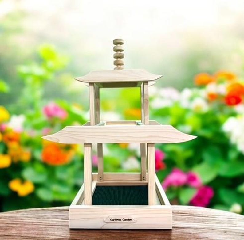 Grand Temple Cedar Bird Feeder: XL Asian Style Double Platform - Etsy