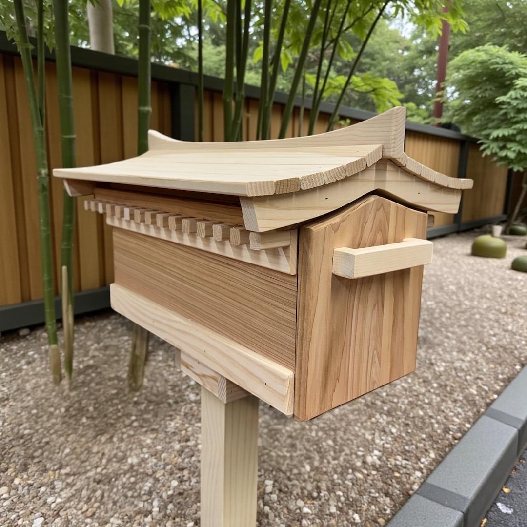 Pagoda Mailbox-cedar Asian Style Pagoda Mailbox/garden Box - Etsy