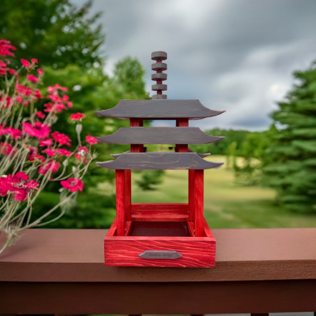 Asian Style Pagoda Grand Chiisai Platform Bird Feeder: Free Standing or ...