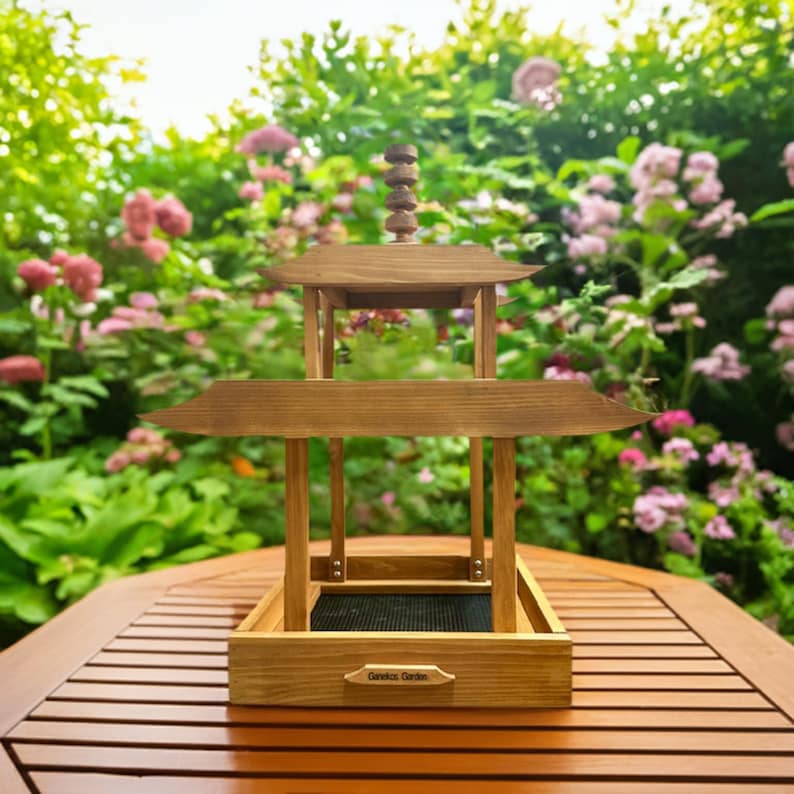 Grand Temple Cedar Bird Feeder: XL Asian Style Double Platform - Etsy