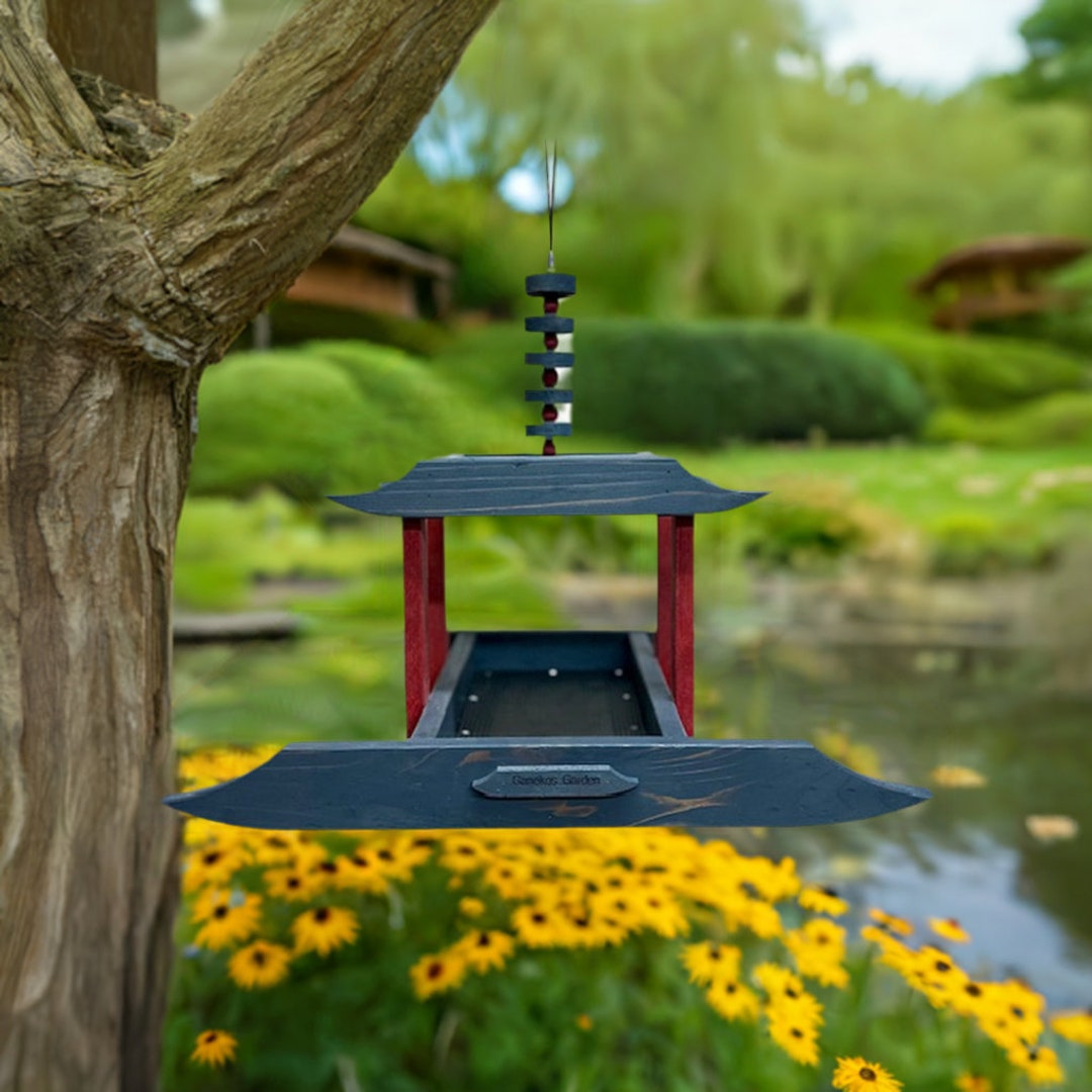 Seiiki Asian Style Cedar Bird Feeder: Outdoor Hanging Pagoda - Etsy