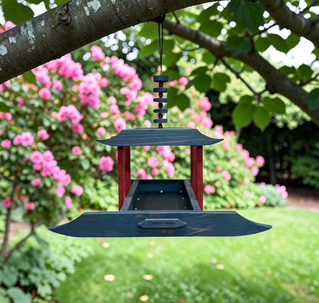 Seiiki Asian Style Cedar Bird Feeder: Outdoor Hanging Pagoda - Etsy