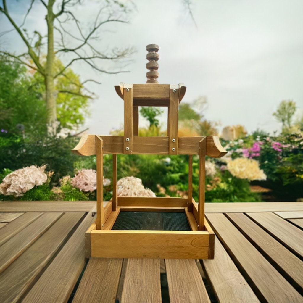 Grand Temple Cedar Bird Feeder: XL Asian Style Double Platform - Etsy