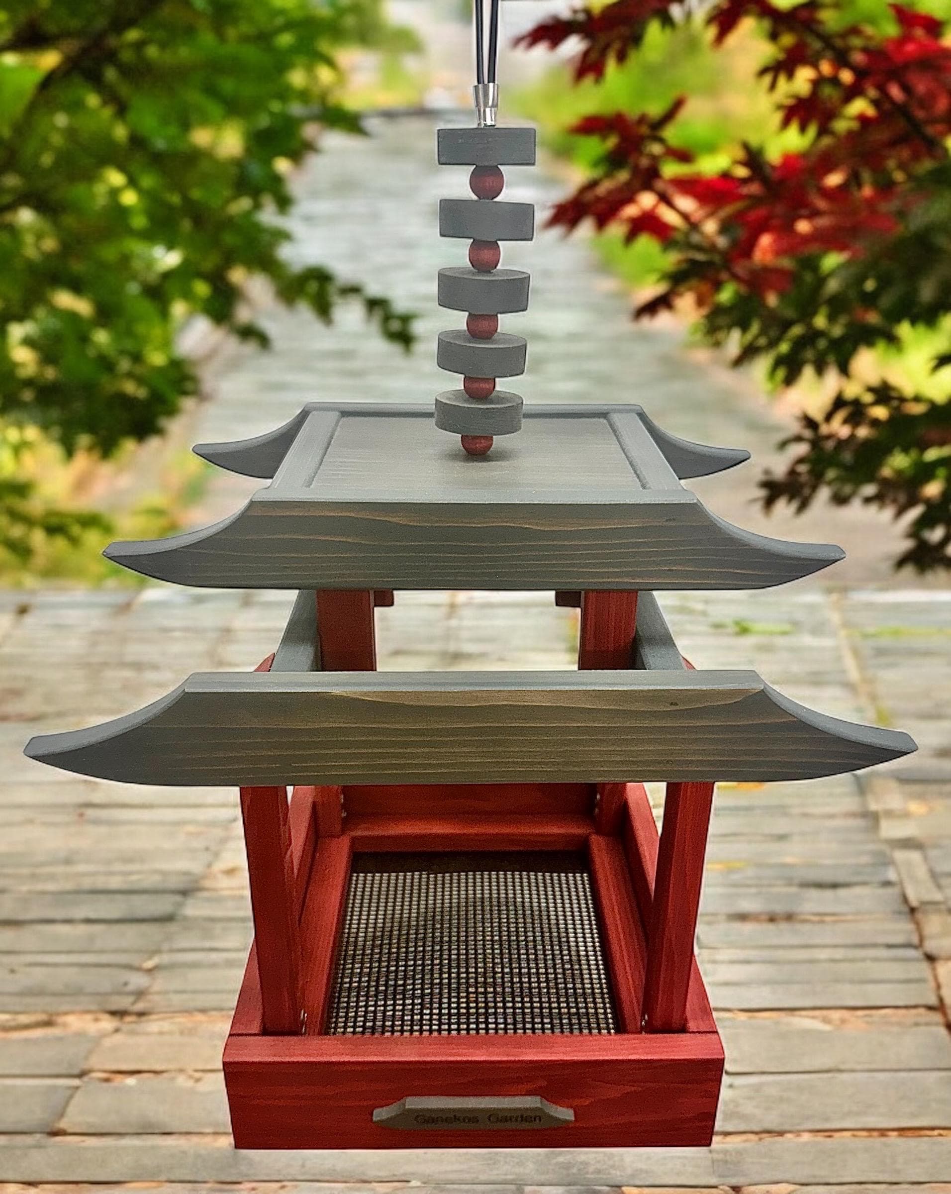 Asian Pagoda Otera Bird Feeder: Cedar Wood Outdoor Hanging Platform - Etsy