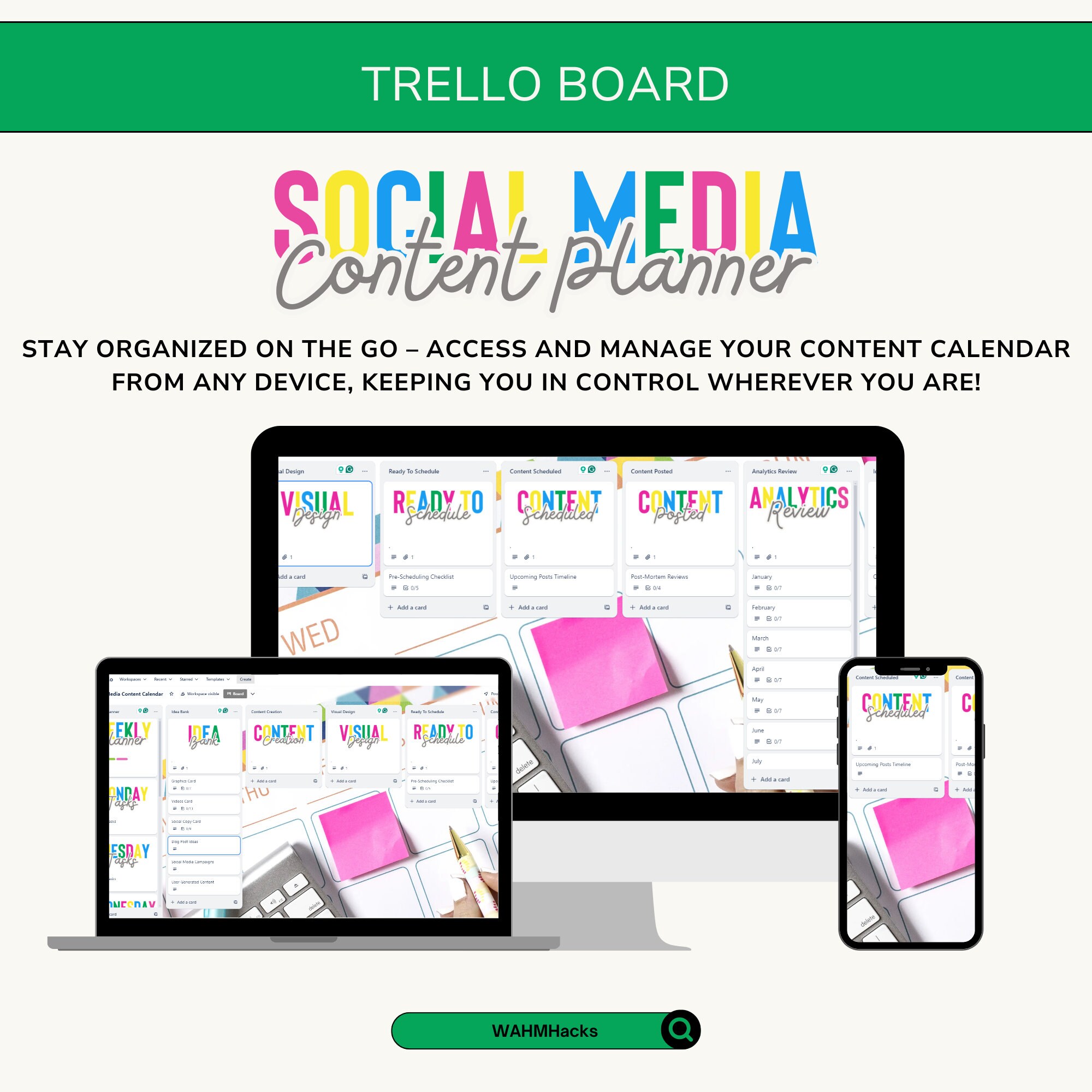 Social Media Content Planner Trello Template, Social Media Manager ...