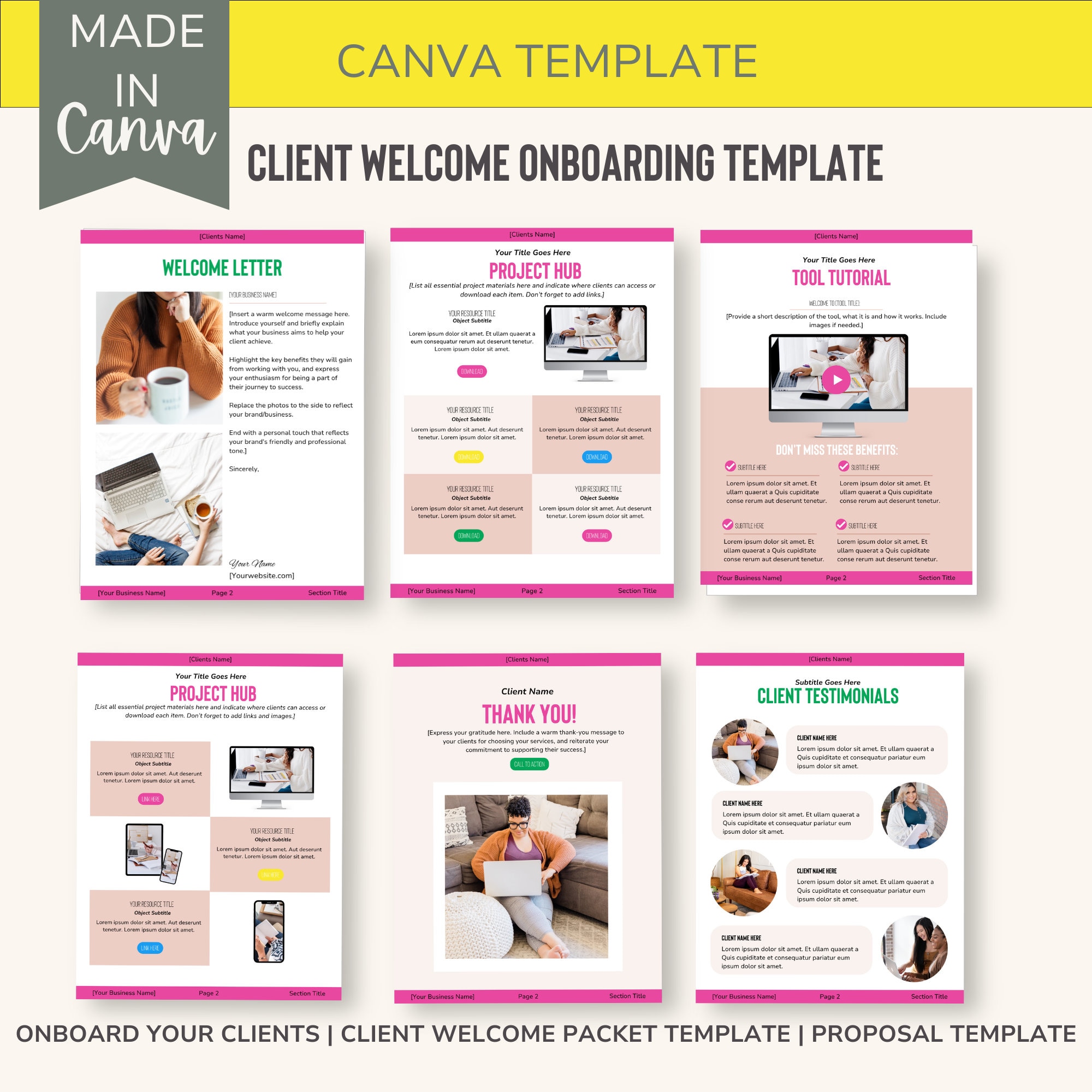 Onboarding Packet, Welcome Guide, Client Onboarding Template, New Client Service Guide, Client ...