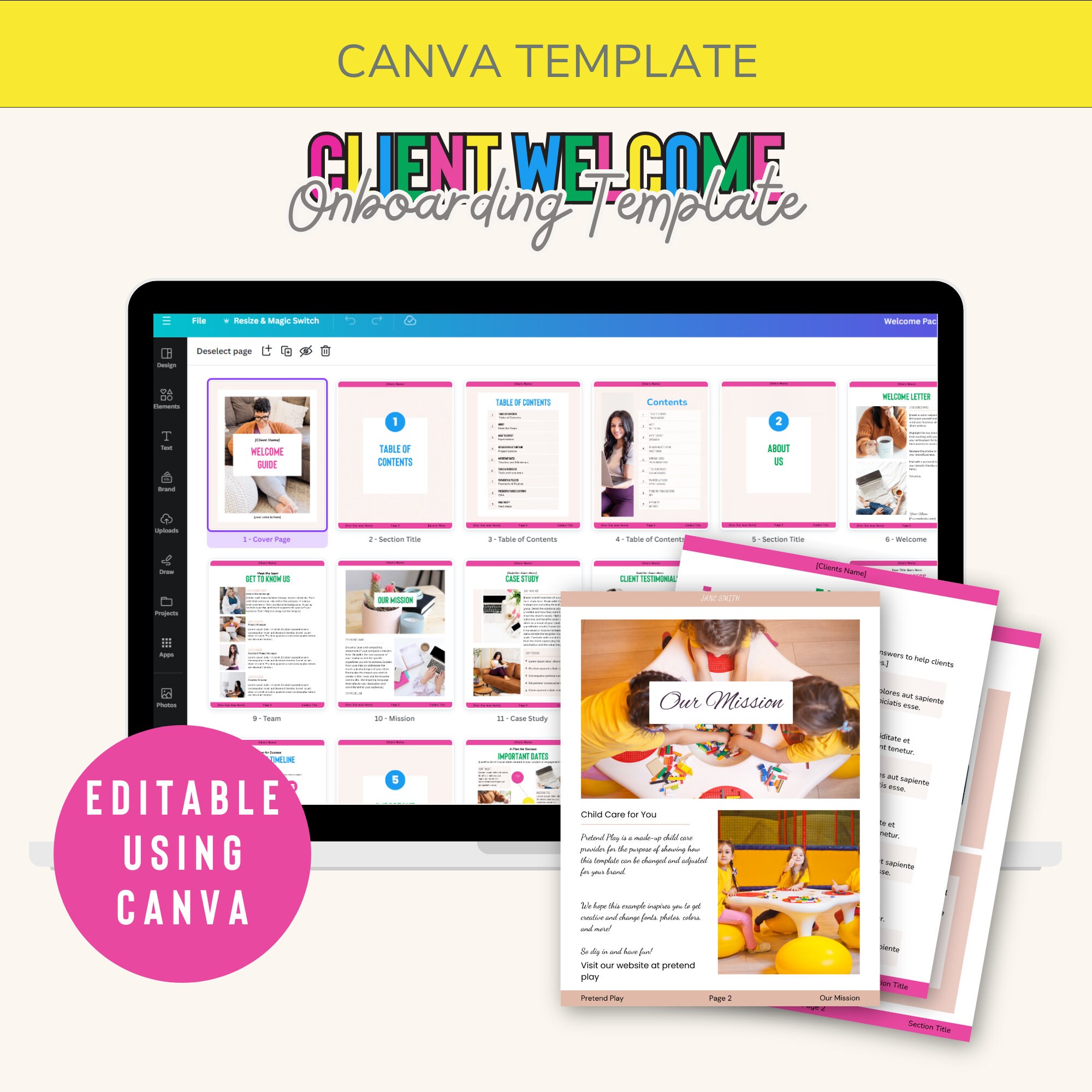 Onboarding Packet, Welcome Guide, Client Onboarding Template, New ...