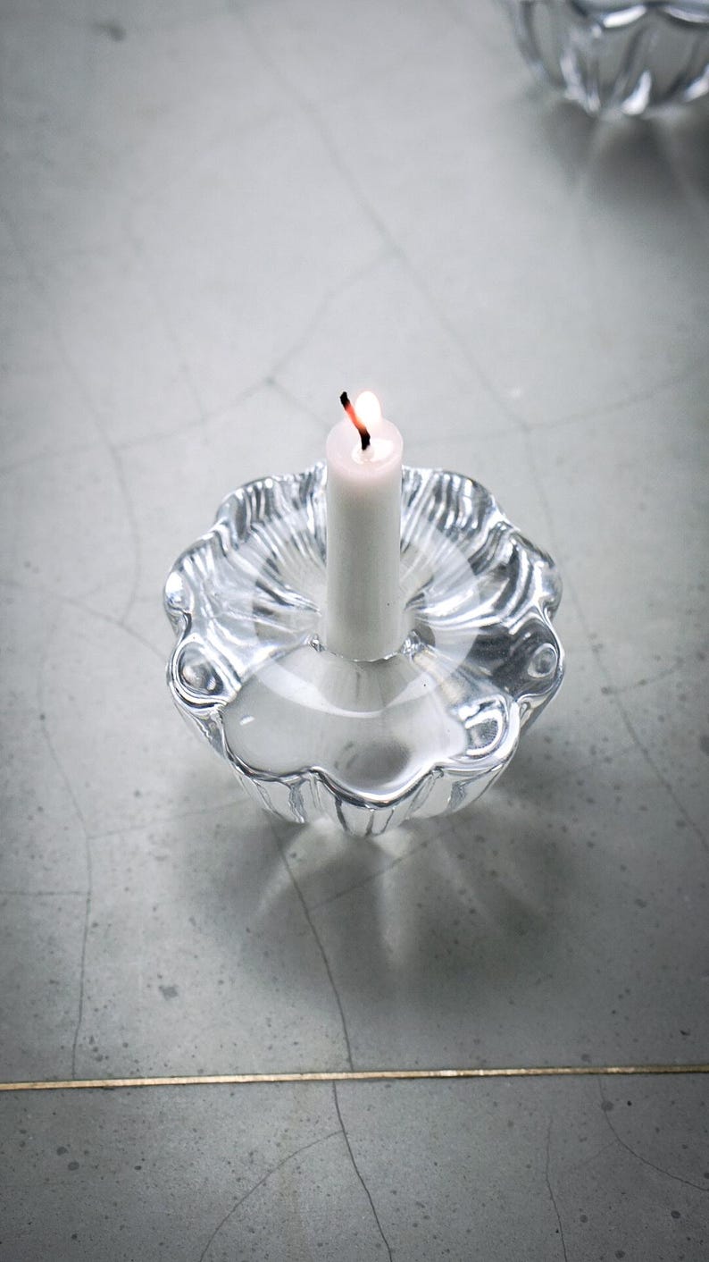 Orrefors Crystal Candlesticks, Sven Palmqvist 1960s Vintage, Mid ...
