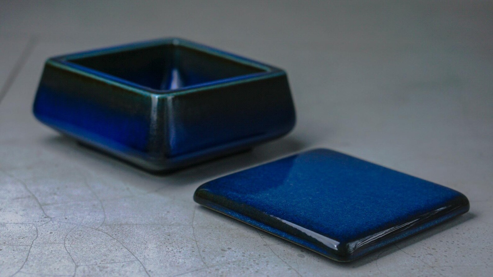 Sven Jonson Gustavsberg Lagoon Series 1960s Blue Ceramic Jewelry Box ...