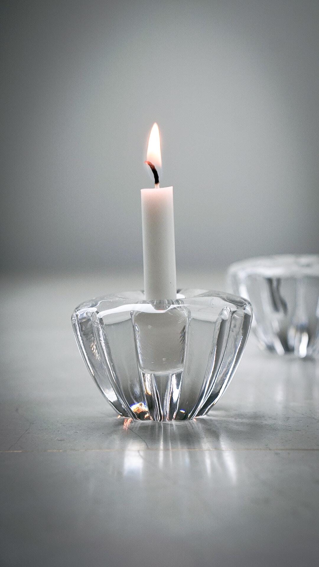 Orrefors Crystal Candlesticks, Sven Palmqvist 1960s Vintage, Mid ...