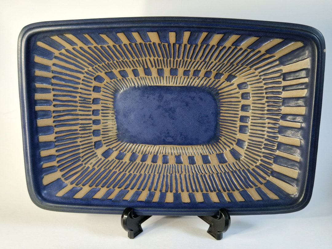 MCM Berit Ternell Upsala Ekeby Ceramic Bowl Vintage Navy Blue inka ...