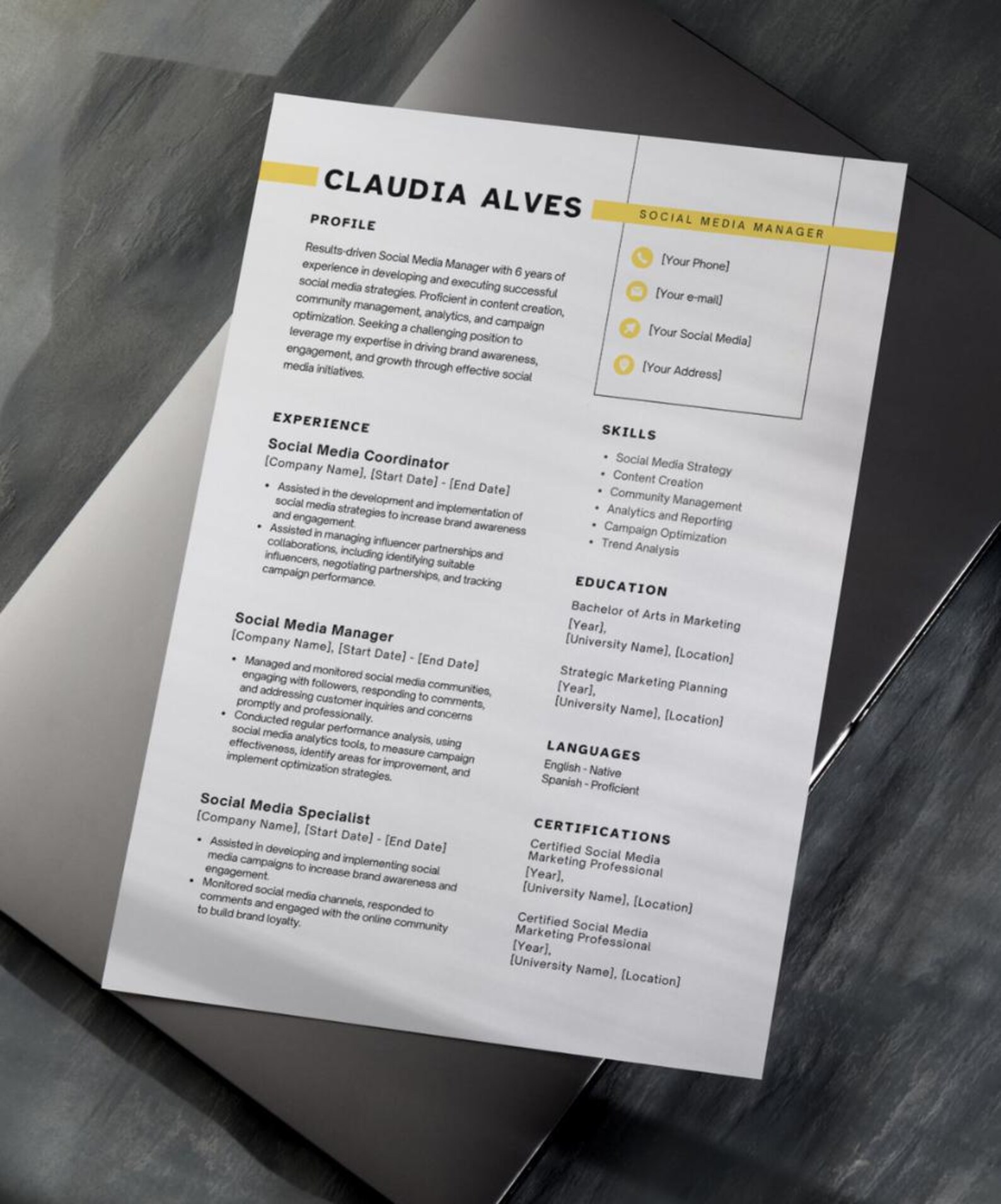 Modern Curriculum Vitae Canva Template, Creative Resume Theme, Clean ...