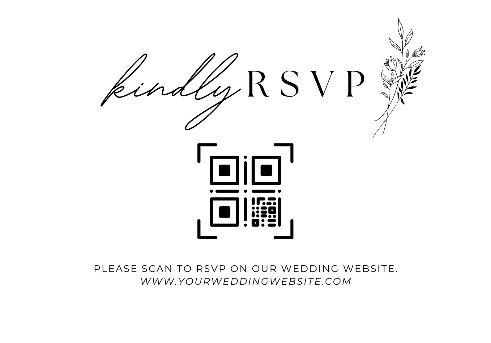 Editable Wedding Invitation Template Set, Minimalist Invite Bundle Qr ...