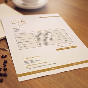 Editable Small Business Invoice, Receipt Form Template, Minimalist Bill ...