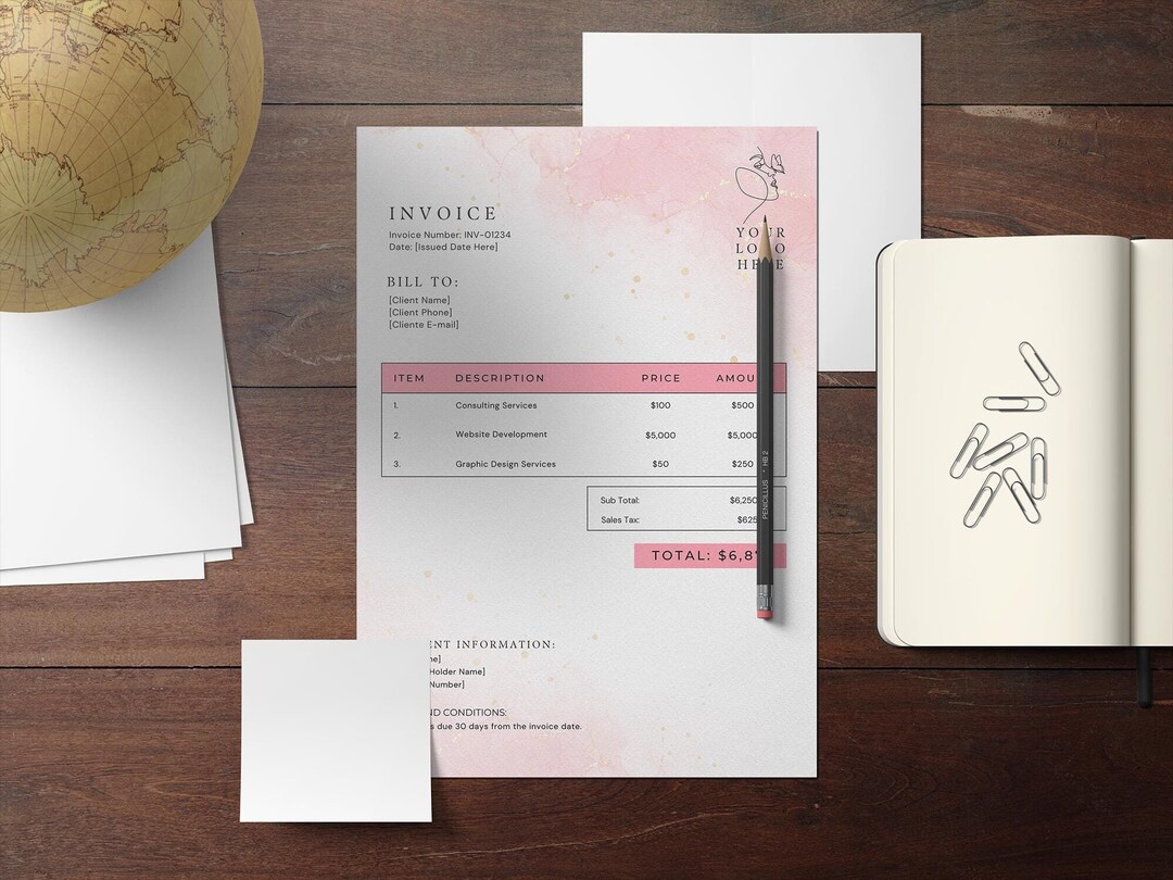 Beauty Salon Invoice, Aesthetic Clinic Customer Services Invoice ...