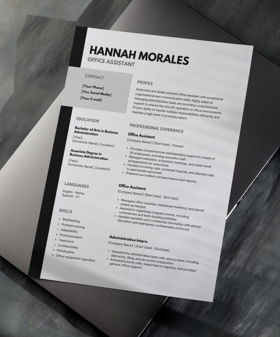 Creative Resume Canva Template, Modern Curriculum Vitae Theme ...